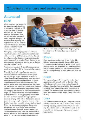 Antenatal care and maternal screening | Teaching Resources