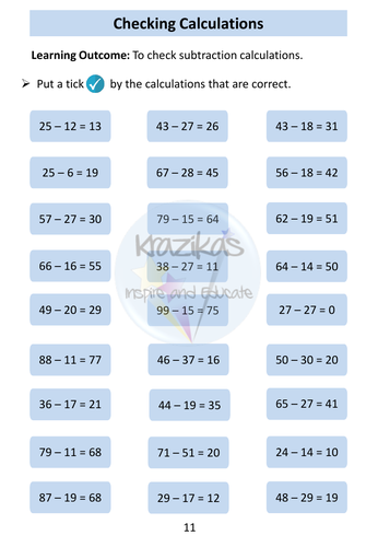 Subtraction Workbook - AQA Entry Level 2 Maths | Teaching Resources