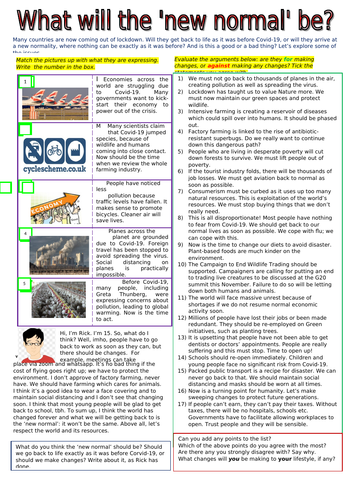 The 'New Normal' . | Teaching Resources