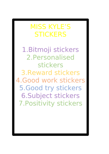 Dividers for sticker book | Teaching Resources