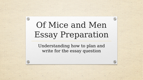 Of Mice and Men GCSE Friendship Essay | Teaching Resources