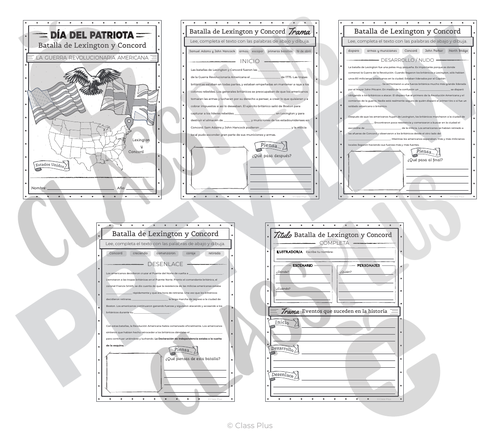 Día del Patriota Batalla de Lexington y Concord Actividad, Story Format ...