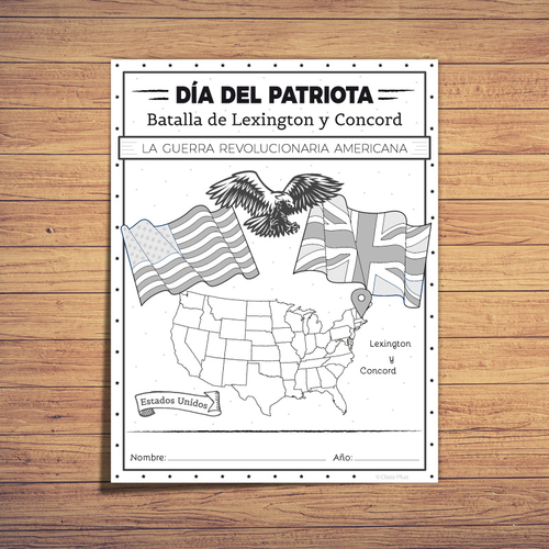 Día del Patriota Batalla de Lexington y Concord Actividad, Story Format ...