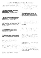 An Inspector Calls Key Quotes from the Inspector | Teaching Resources
