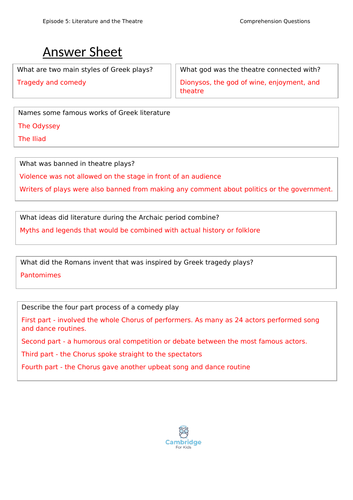 Greek Theatre & Literature | Distance Learning | Audio & Comprehension ...