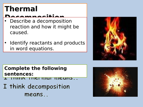 Thermal Decomposition KS3 Full Lesson | Teaching Resources