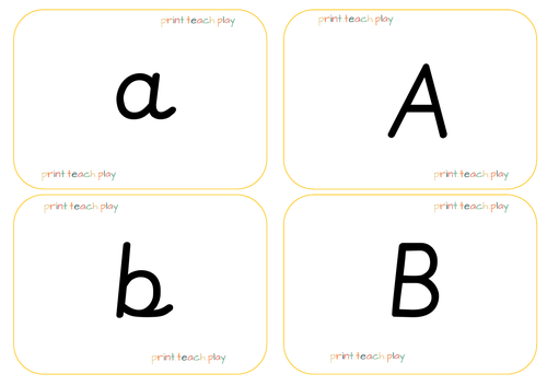 Alphabet Matching Cards - Lowercase/Capitals (precursive) | Teaching ...