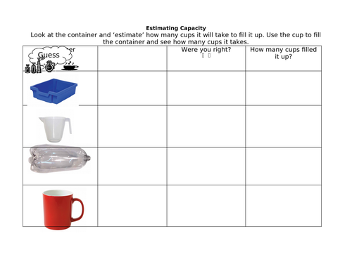 Primary 1 Measure Tasks | Teaching Resources