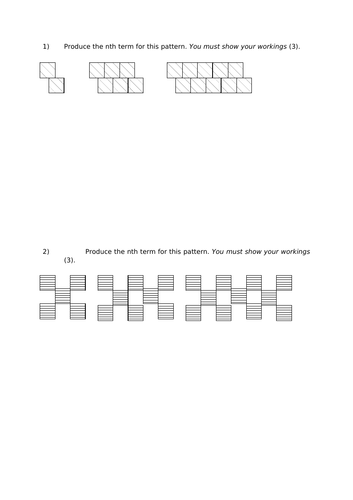 Nth Term, Pattern Sequences, Finding a Term Number and Proving a Term ...