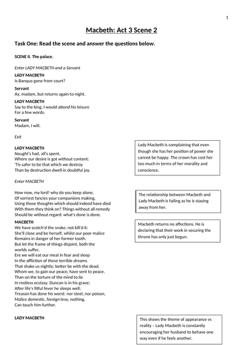 Macbeth Act 3 Scene 2 | Teaching Resources