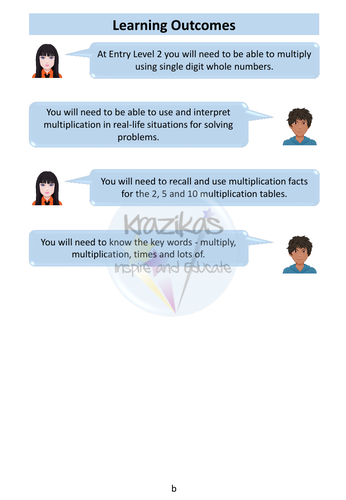 Multiplication Workbook - AQA Entry Level 2 Maths | Teaching Resources