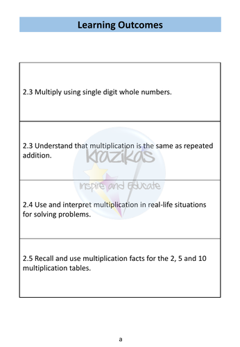 Multiplication Workbook - AQA Entry Level 2 Maths | Teaching Resources