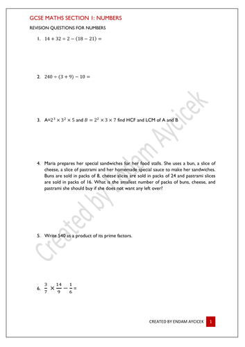 GCSE Maths: Numbers | Teaching Resources