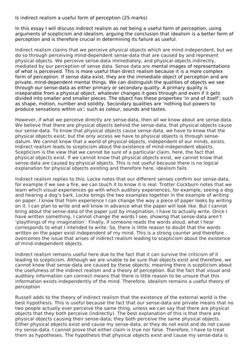 AQA A-Level Philosophy Indirect Realism | Teaching Resources AQA A-Level Philosophy Indirect Realism | Teaching Resources