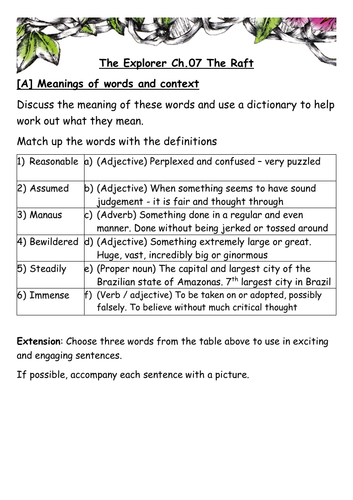 Y3/4 Chapter 7 The Explorer by Katherine Rundell 1 week whole class ...