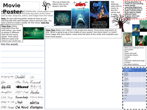 Cover work Art Movie Poster Graphics DT | Teaching Resources