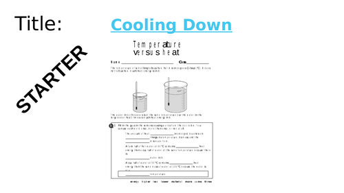 BEST Heating and Cooling Lesson 4 - Cooling Curves | Teaching Resources