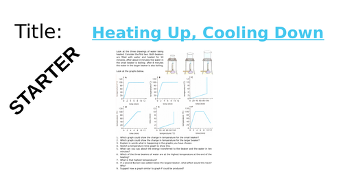 BEST Heating and Cooling Lesson 5 - Heating Up | Teaching Resources