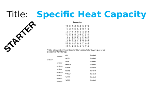 BEST Heating and Cooling Lesson 11 - Specific Heat Capacity | Teaching ...