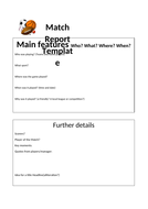 Simple Match Report Template | Teaching Resources
