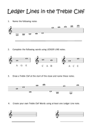 Music Ledger Lines in the Treble Clef | Teaching Resources