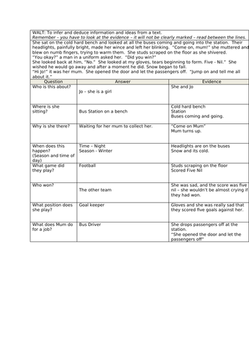 Reading Comprehension - reading between the lines. KS2 | Teaching Resources