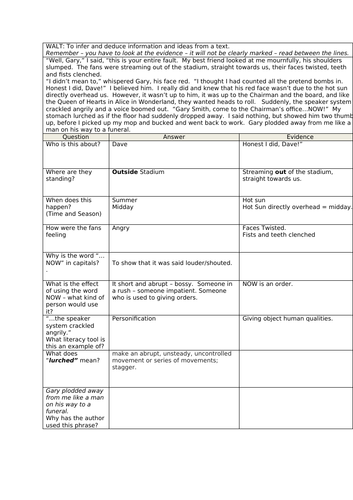 Reading Comprehension - reading between the lines. KS2 | Teaching Resources