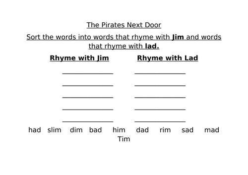 The Pirates Next Door Literacy Pack | Teaching Resources