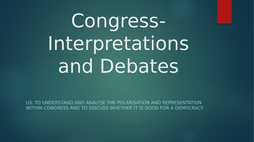 US Congress - Government and Politics of the USA Chapter 2 | Teaching ...