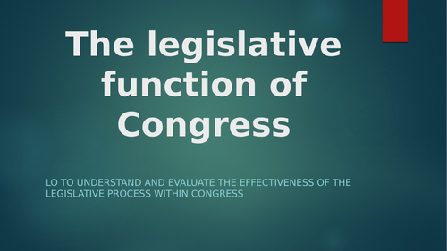 US Congress - Government and Politics of the USA Chapter 2 | Teaching ...