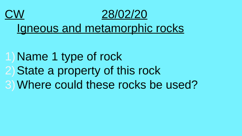 Igneous and metamorphic rock formation | Teaching Resources