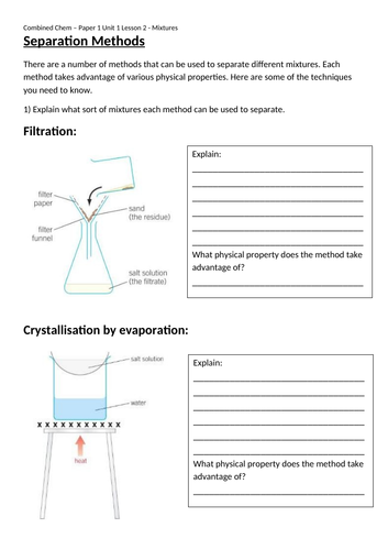 Mixtures and Separation Techniques | Teaching Resources