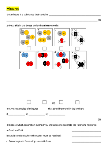 Mixtures and Separation Techniques | Teaching Resources