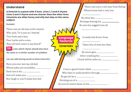 KS2 Writing Features Challenge Mat: Limericks | Teaching Resources
