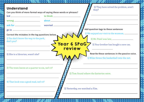 Year 6 Grammar: Revision Worksheets | Teaching Resources