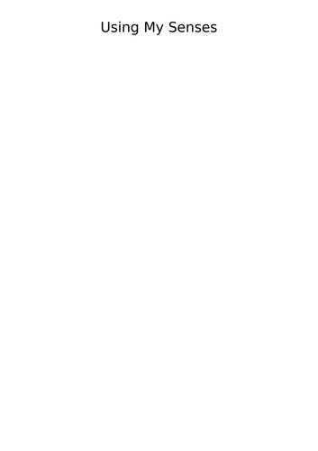 Using my senses: writing activity | Teaching Resources