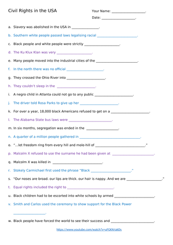 BBC History File Black Peoples of the Americas: Civil Rights | Teaching ...