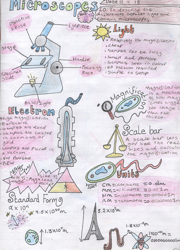 Light & Electron Microscopes Science Doodle Note | Teaching Resources