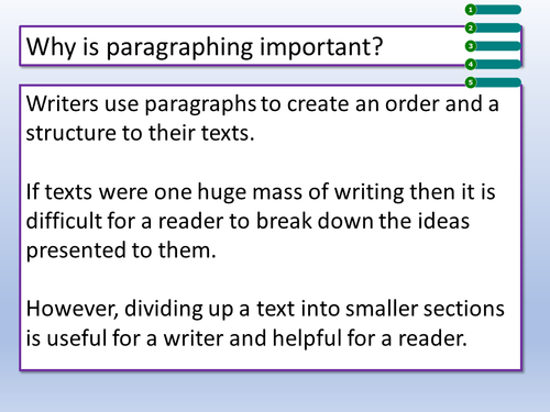 English KS3 Paragraphing | Teaching Resources