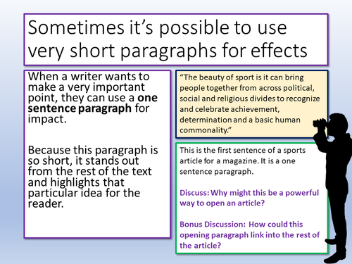English KS3 Paragraphing | Teaching Resources