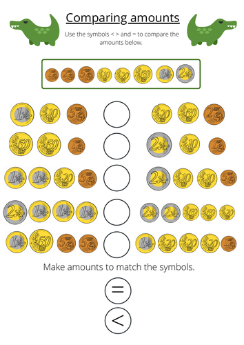 KS1 Money (coins in Cents and Euros) Pack | Teaching Resources