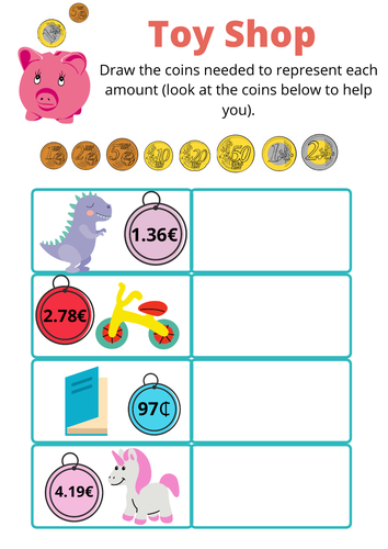 KS1 Money (coins in Cents and Euros) Pack | Teaching Resources