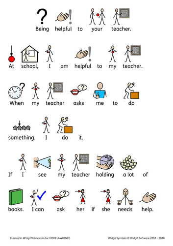 Being helpful to my teacher social story | Teaching Resources