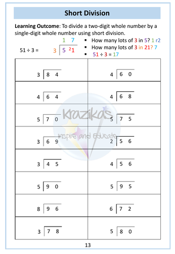 Division: AQA Entry Level 3 Maths | Teaching Resources