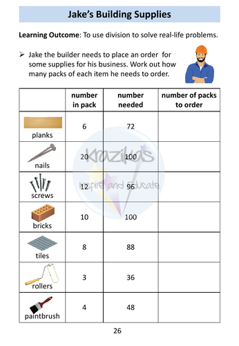 Division: AQA Entry Level 3 Maths | Teaching Resources