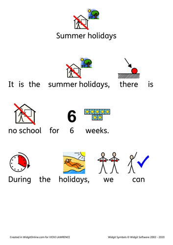 Summer holidays social story | Teaching Resources