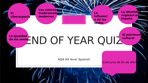 A level Spanish End of Year/Revision Quiz | Teaching Resources