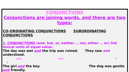 Conjunctions and Connectives | Teaching Resources