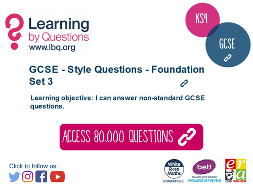 Gcse Maths Problem Solving Foundation Questions Teaching Resources