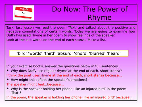 Text by Carol Ann Duffy 4 poetry lessons | Teaching Resources